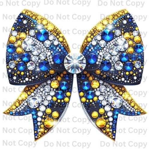 Colorful Rhinestone Bows Number 1-9 to Choose From DTF Transfer Print ...