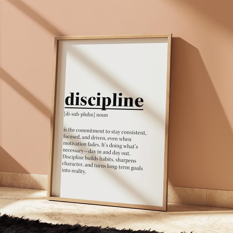 Discipline Wall Art, Office Print, Motivational Wall Art, Discipline ...