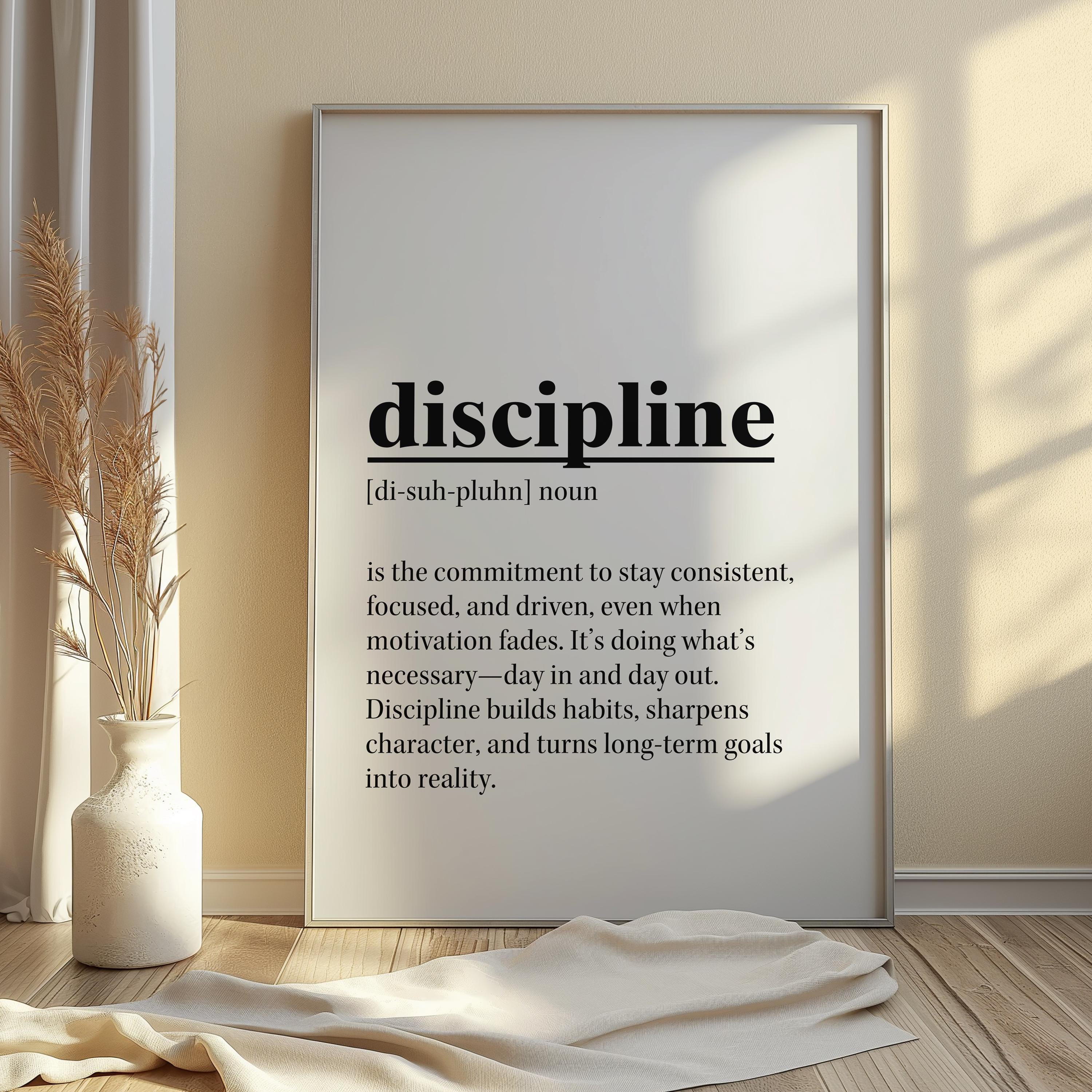 Discipline Wall Art, Office Print, Motivational Wall Art, Discipline ...
