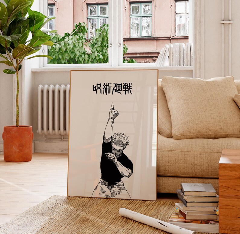 JJK Anime Wall Art, Satoru Gojo Print, Anime Aesthetic Decor, Gojo JJK ...