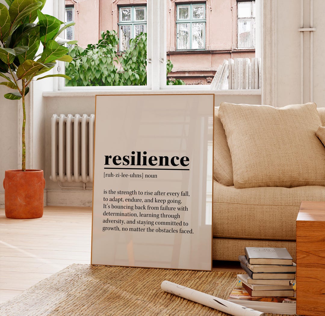 Resilience Definition Poster, Motivational Wall Art, Gym Motivation ...