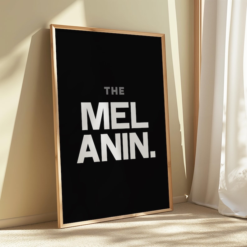 The Melanin Poster, Black Typography Wall Art, Afrocentric Empowerment ...
