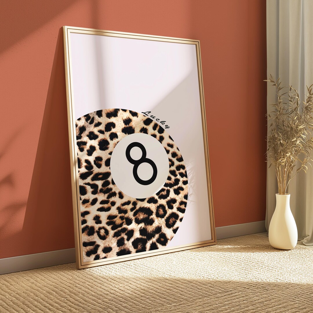 Lucky Ball 8 Leopard Print, Vintage Leopard Ball, Leopard Pool Ball ...