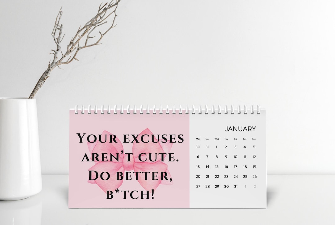 2025 Funny Office Humor Desk Calendar, White Elephant Gift, Work Swear ...