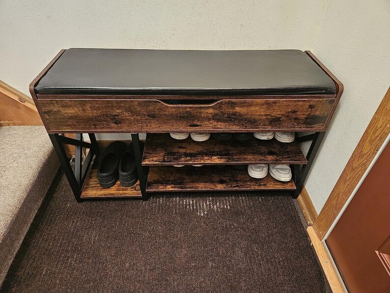 Wooden Shoe Rack Entryway Shoe Bench Lift Top Shoe Storage Bench ...