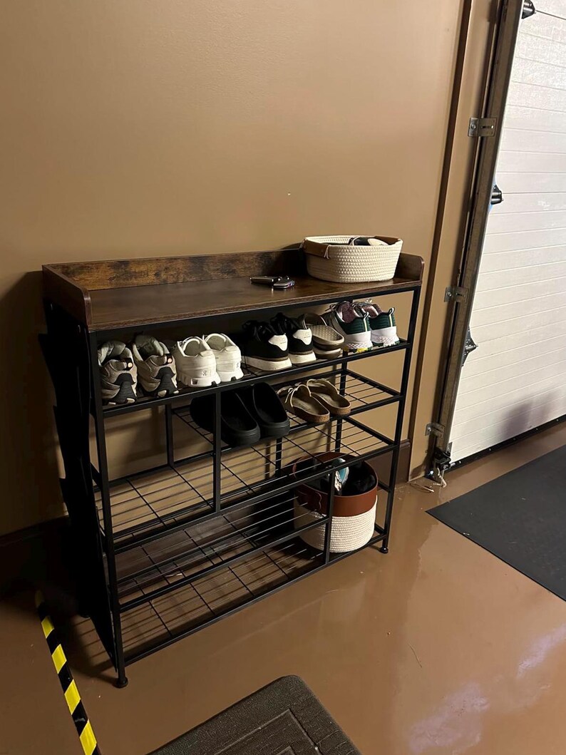 Wooden Shoe Rack Metal Shoe Rack Shoe Rack Entryway Shoe Shelf Shoe ...