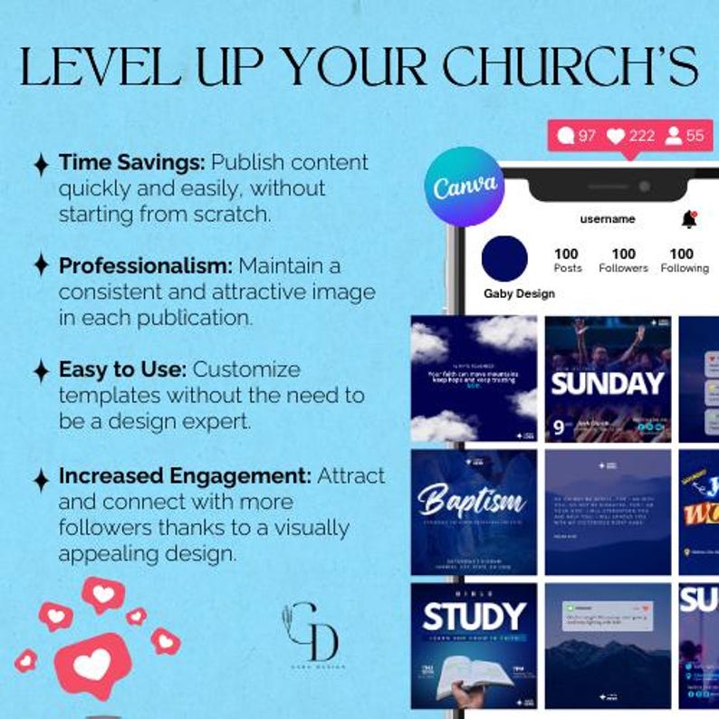 Church Instagram Templates: Faith-based Canva Designs (digital Download ...