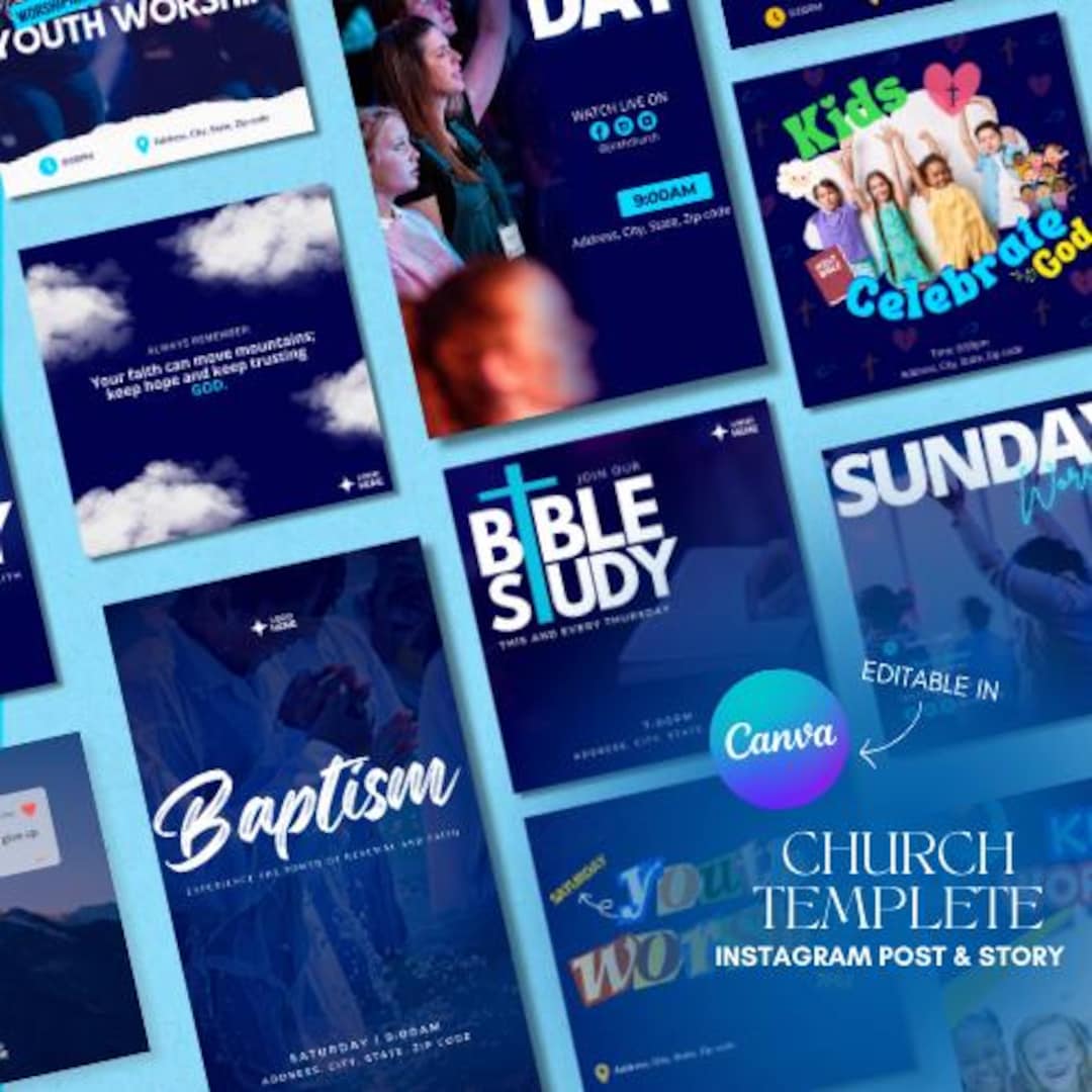 Church Instagram Templates: Faith-based Canva Designs (digital Download ...