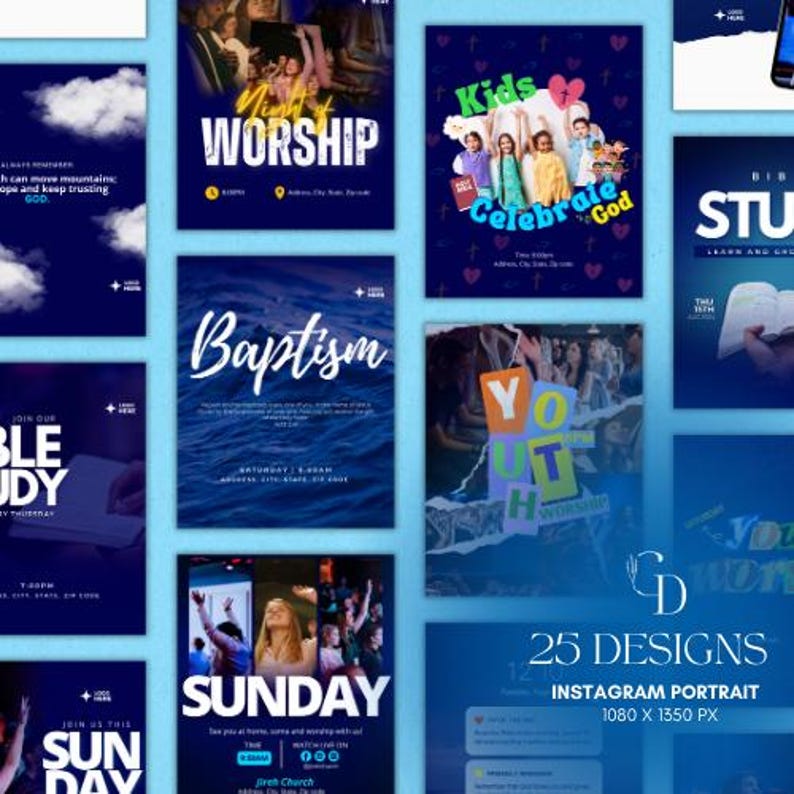 Church Instagram Templates: Faith-based Canva Designs (digital Download ...