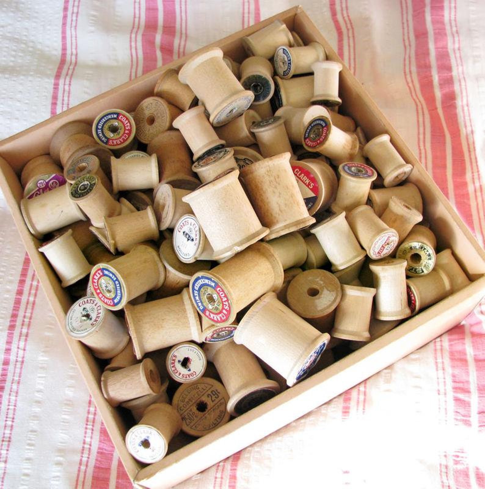 Vintage Lot of 6 Wooden Thread Spoolscreative Imagination | Etsy