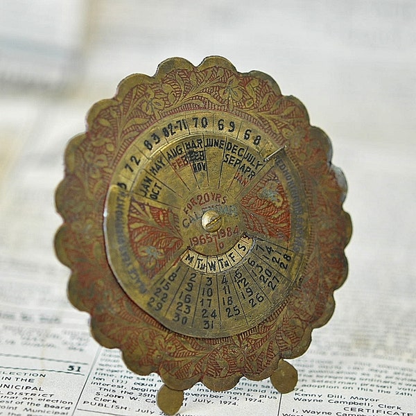 Antique Brass Perpetual Calendar - Etsy