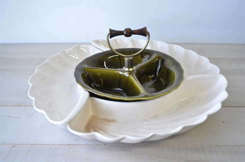 Vintage Serving Trays Relish Dish Set From Calif USA mid | Etsy