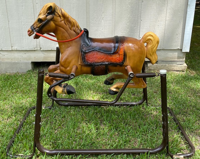 Vintage 1970s Wonder Horse Rocking Horse/ Childs Vintage Toy / Vintage Wonder Horse Spring Horse ...