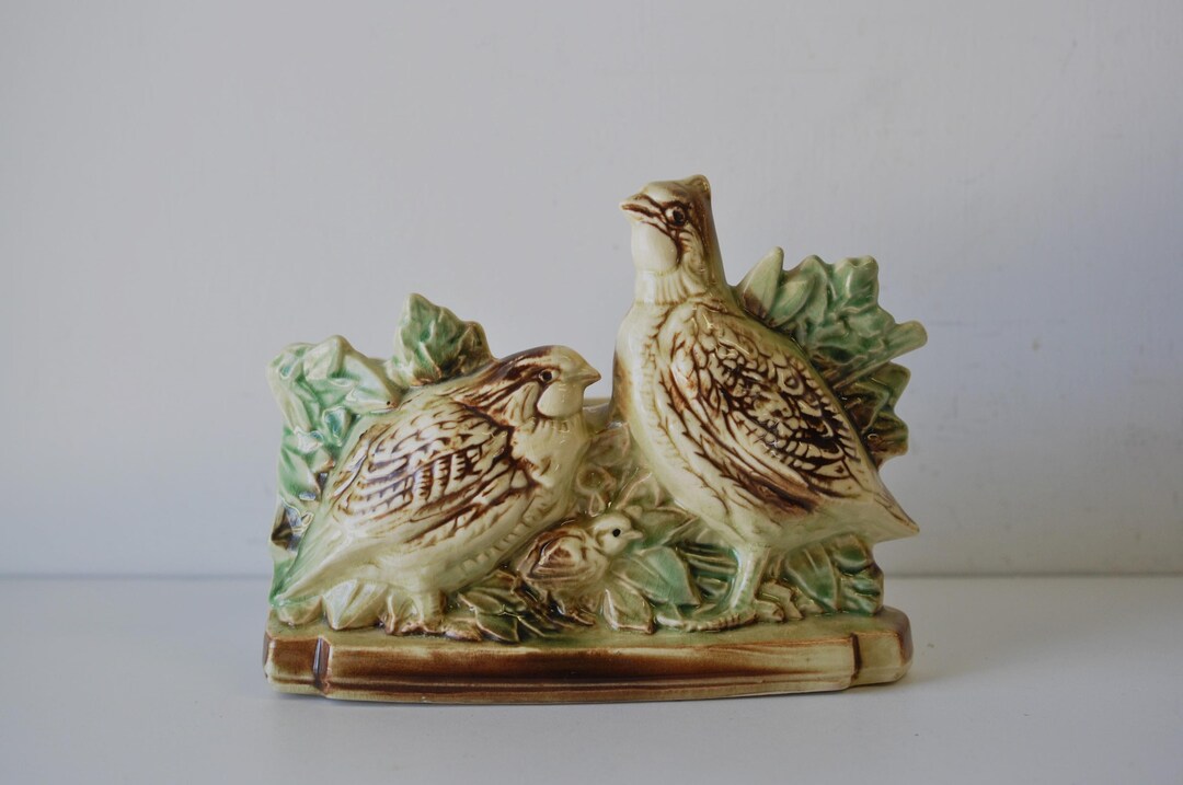 Vintage Mccoy Green and Brown Novelty Bowl Three Bird Planter, Vintage ...