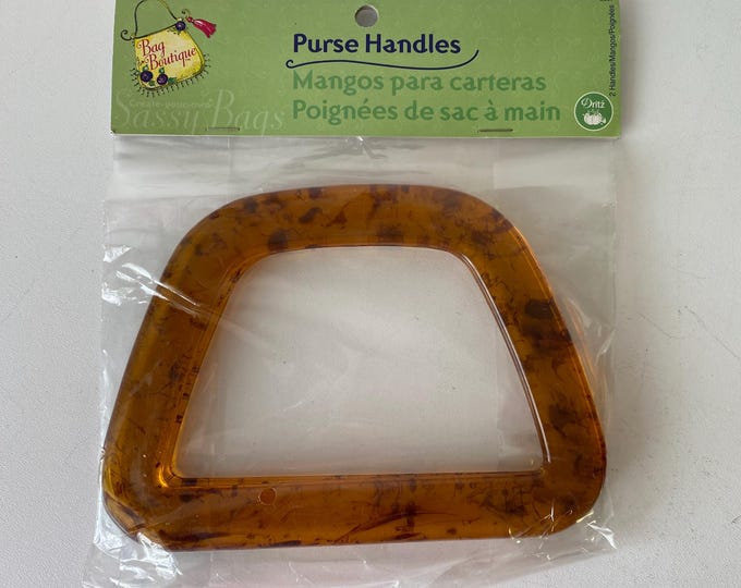 NOS Vintage Amber Set of Purse Handles Faux Tortoise Shell Acrylic Bag ...