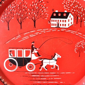 Vintage Large Red Colonial Dutch Tin Platter Serving Tray - Etsy
