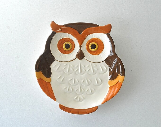 Vintage RETRO Owl Shaped Platter Plate / Owl Decor / Owl Serving ...