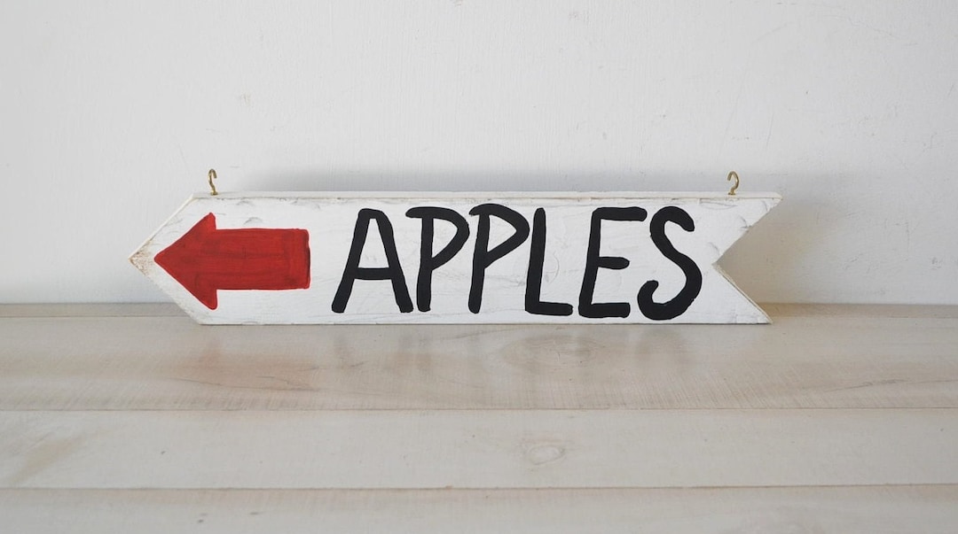 Vintage Amish Double Sided Apples Sign /vintage Worn and Rustic Fruit ...