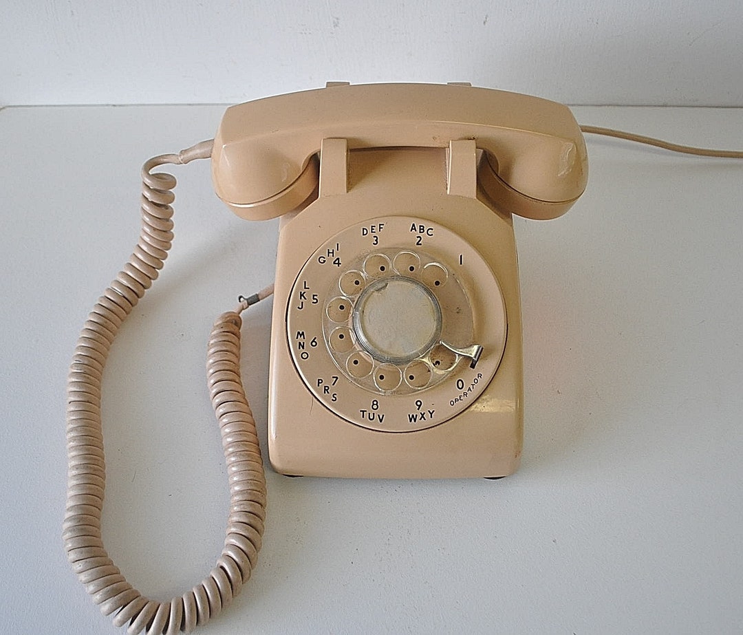 Vintage Telephone Mid Century Rotary Dial Desk Telephone 60s Rotary ...