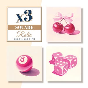 10 Pink Wall Art, Illustrations to Print, Bundle Wall Art, Vintage ...