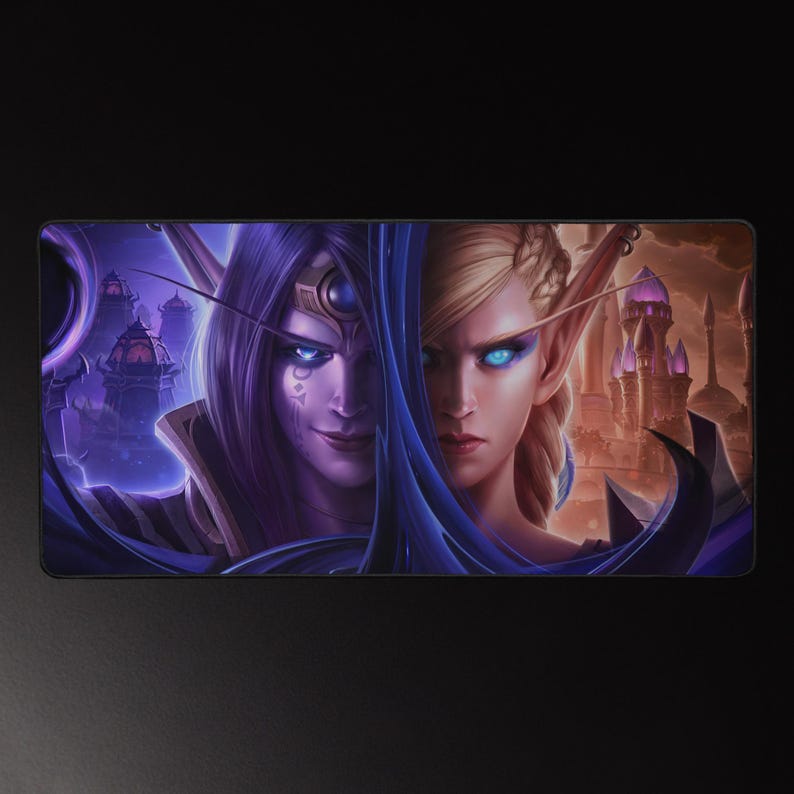 Alleria & Xal’atath Desk Mat – Wow Shadow Mouse Pad, Void Elf Warcraft ...
