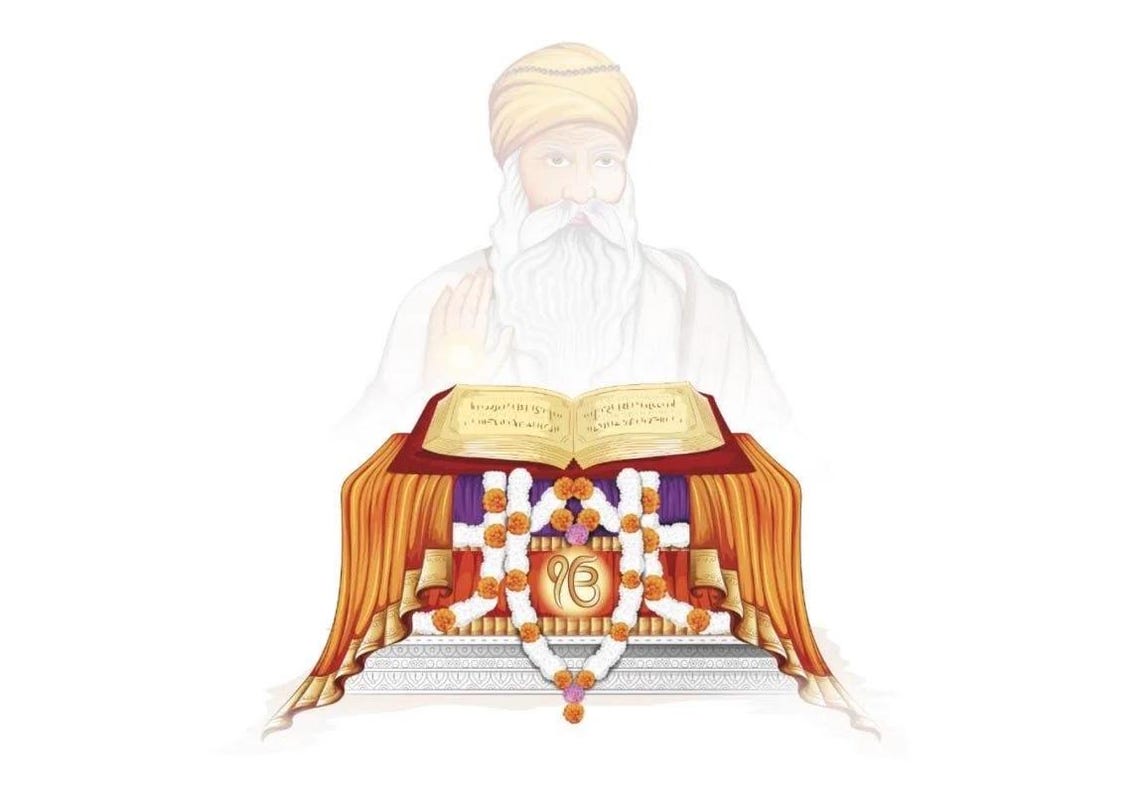 Guru Granth Sahib Ji Wall Mural: Sikh Prayer Room Wallpaper - Etsy