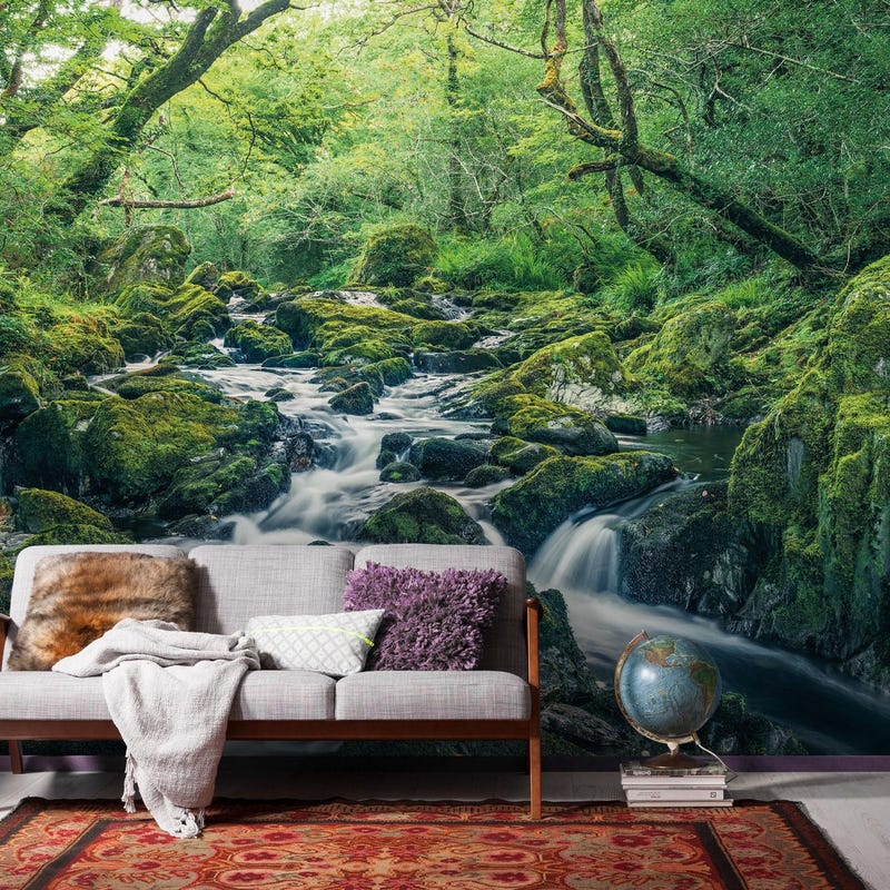 Forest With Stream Mural - Etsy