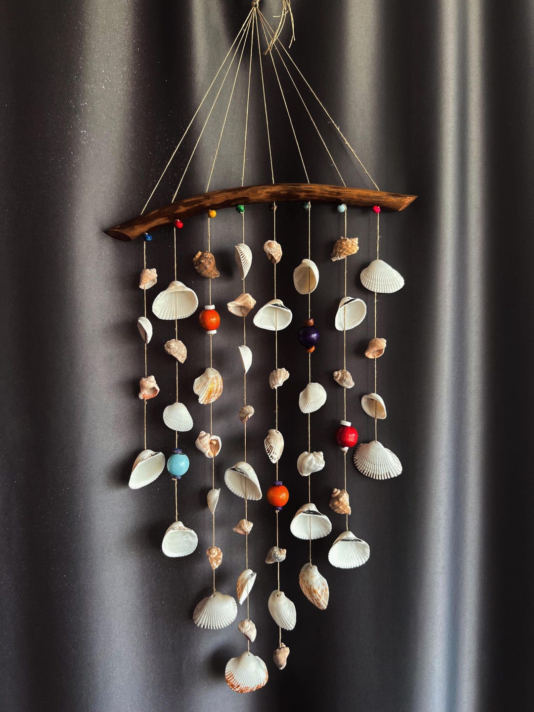 Seashell Wind Chimes, Mediterranean Shells, Garden Wind Chime Decor ...