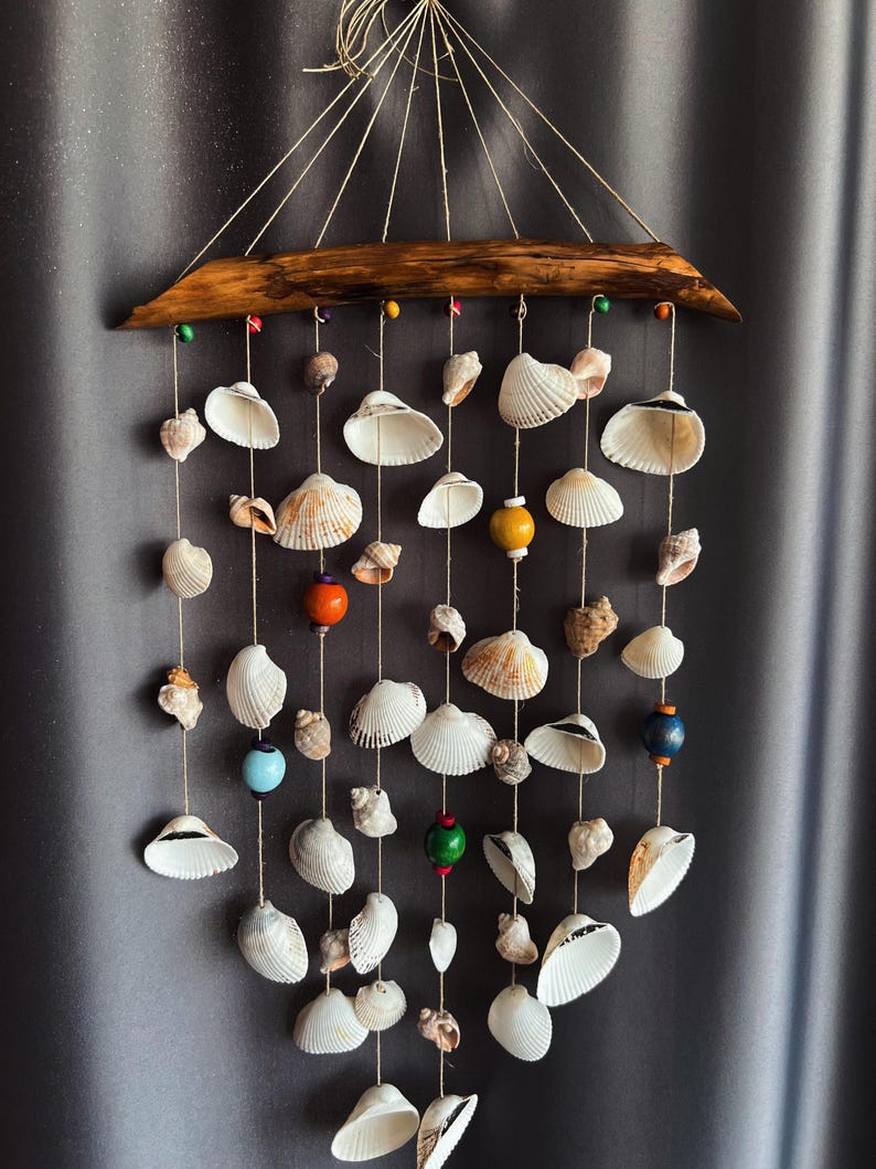 Seashell Wind Chimes, Mediterranean Shells, Garden Wind Chime Decor ...