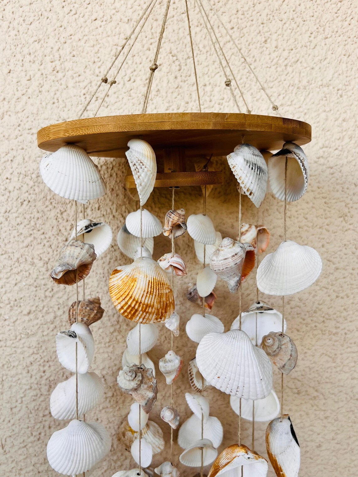 Seashell Wind Chimes, Mediterranean Shells, Garden Wind Chime Decor ...