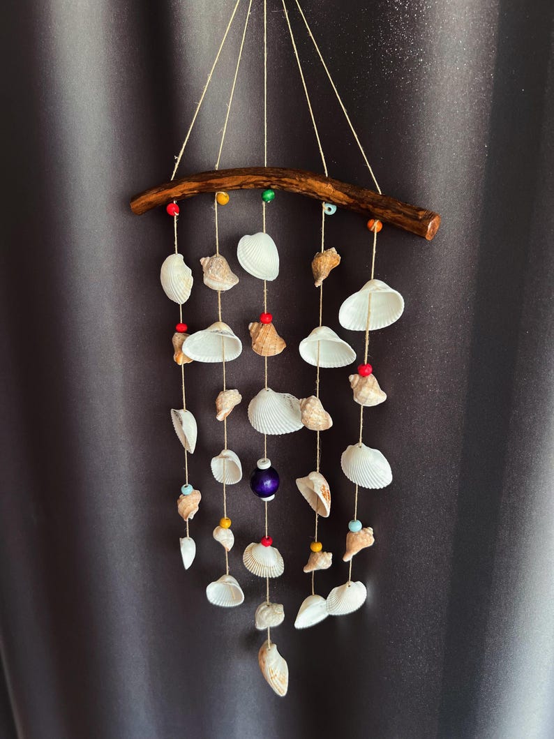 Seashell Wind Chimes, Mediterranean Shells, Garden Wind Chime Decor ...
