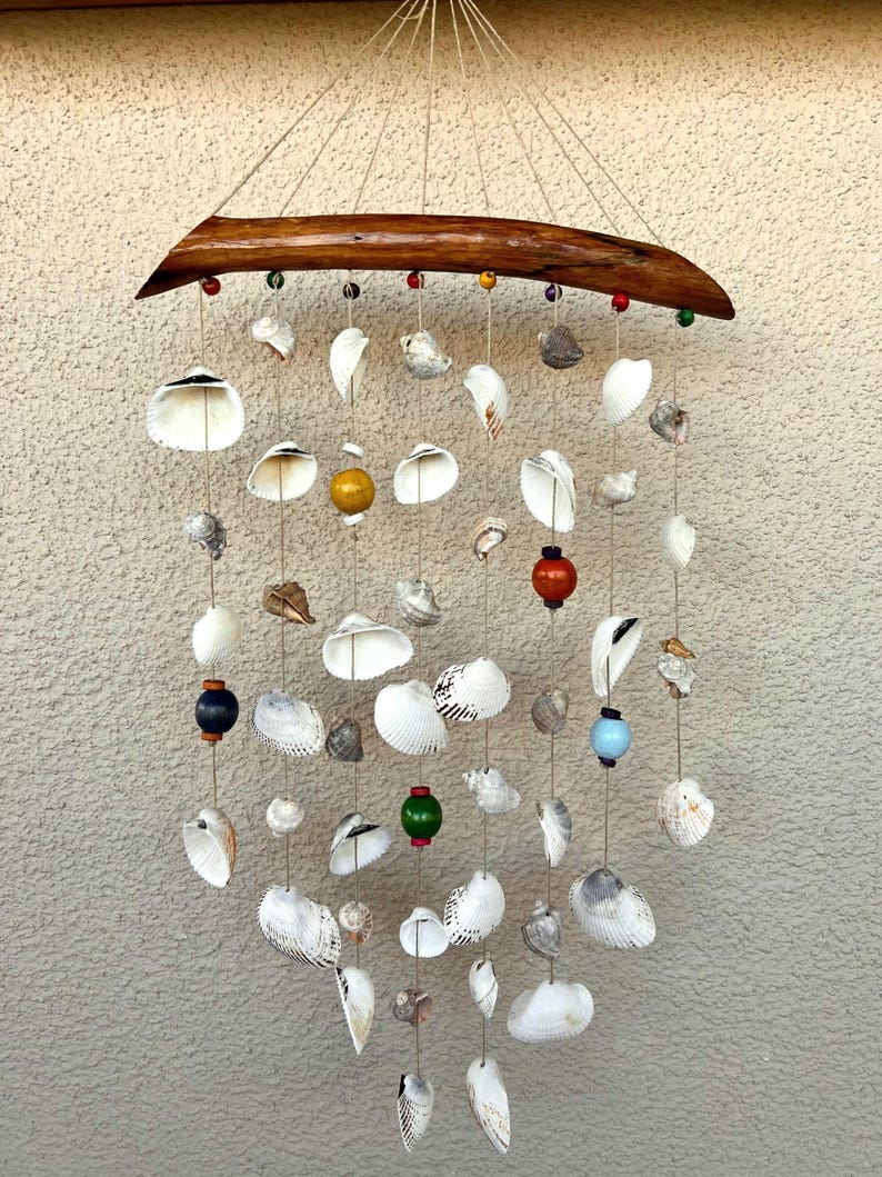 Seashell Wind Chimes, Mediterranean Shells, Garden Wind Chime Decor ...