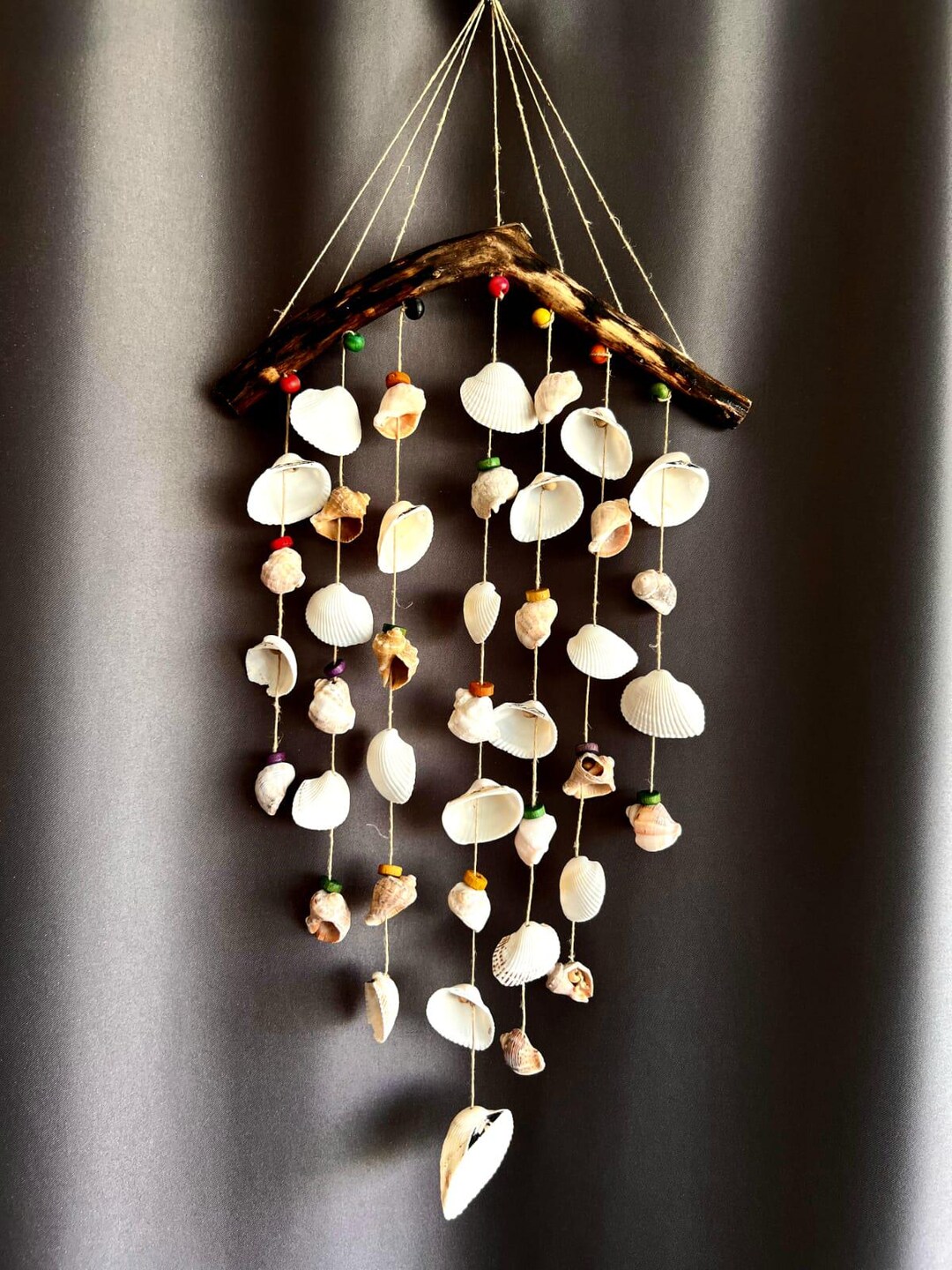Seashell Wind Chimes, Mediterranean Shells, Garden Wind Chime Decor ...