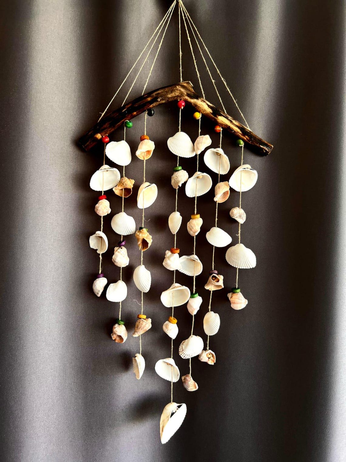 Seashell Wind Chimes, Mediterranean Shells, Garden Wind Chime Decor ...
