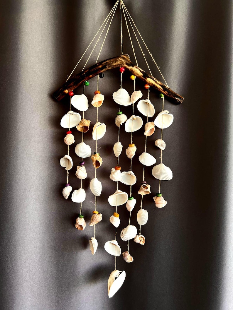 Seashell Wind Chimes, Mediterranean Shells, Garden Wind Chime Decor ...