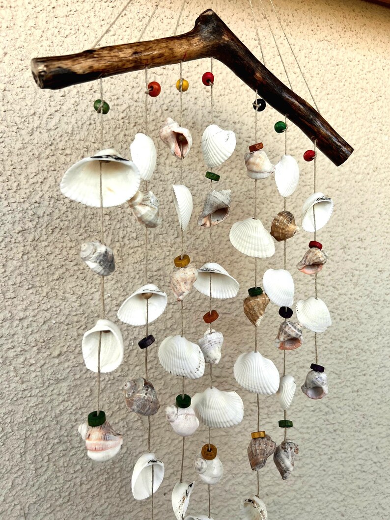 Seashell Wind Chimes, Mediterranean Shells, Garden Wind Chime Decor ...