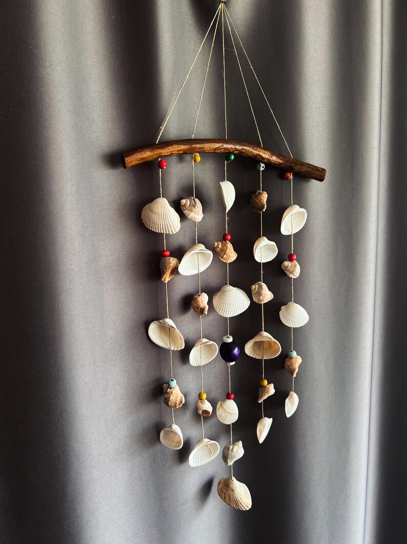 Seashell Wind Chimes, Mediterranean Shells, Garden Wind Chime Decor ...