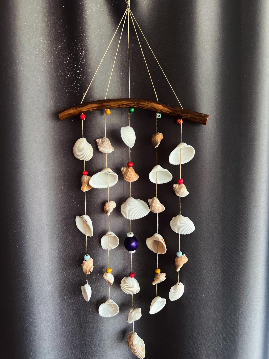 Seashell Wind Chimes, Mediterranean Shells, Garden Wind Chime Decor ...