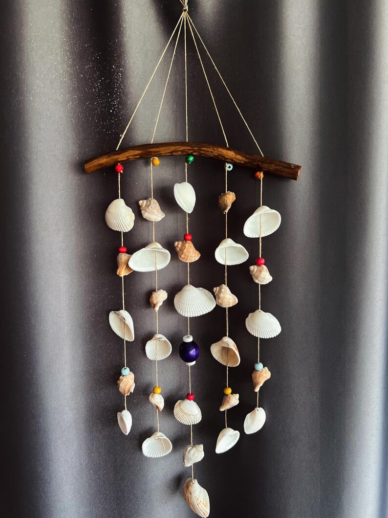 Seashell Wind Chimes, Mediterranean Shells, Garden Wind Chime Decor ...
