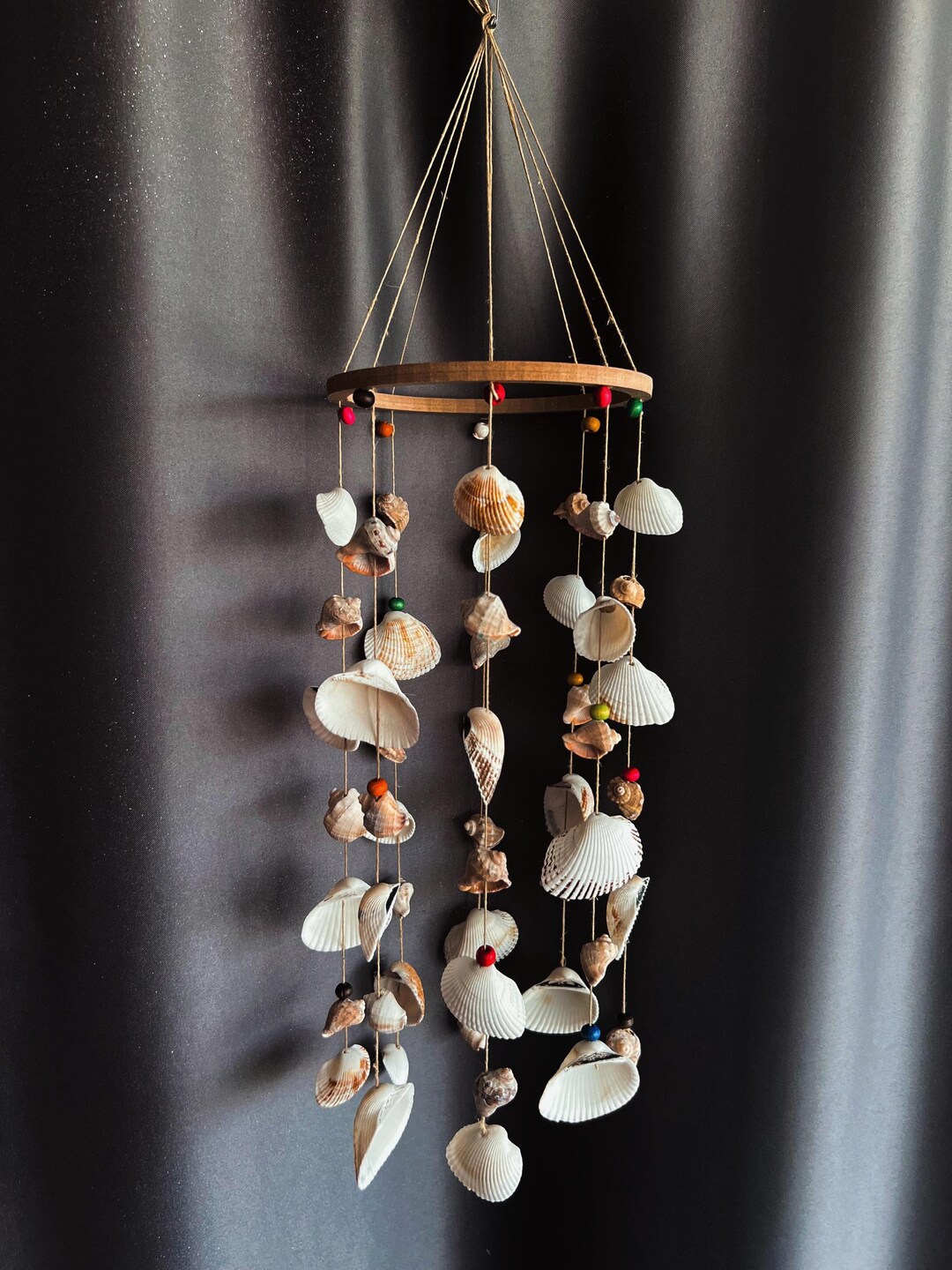 Seashell Wind Chimes, Mediterranean Shells, Garden Wind Chime Decor ...