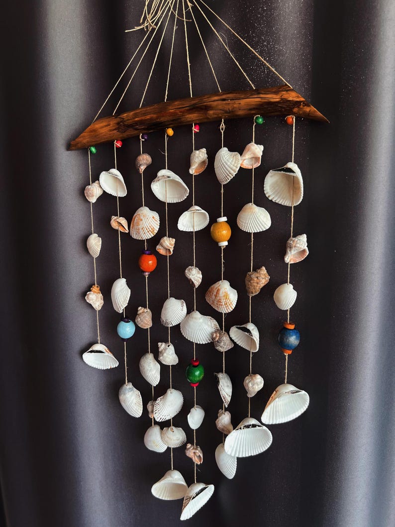 Seashell Wind Chimes, Mediterranean Shells, Garden Wind Chime Decor ...
