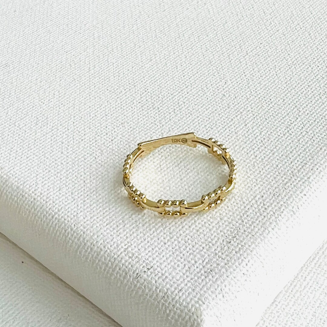 10K GOLD Link Chain Design Ring Gold Link Ring - Etsy