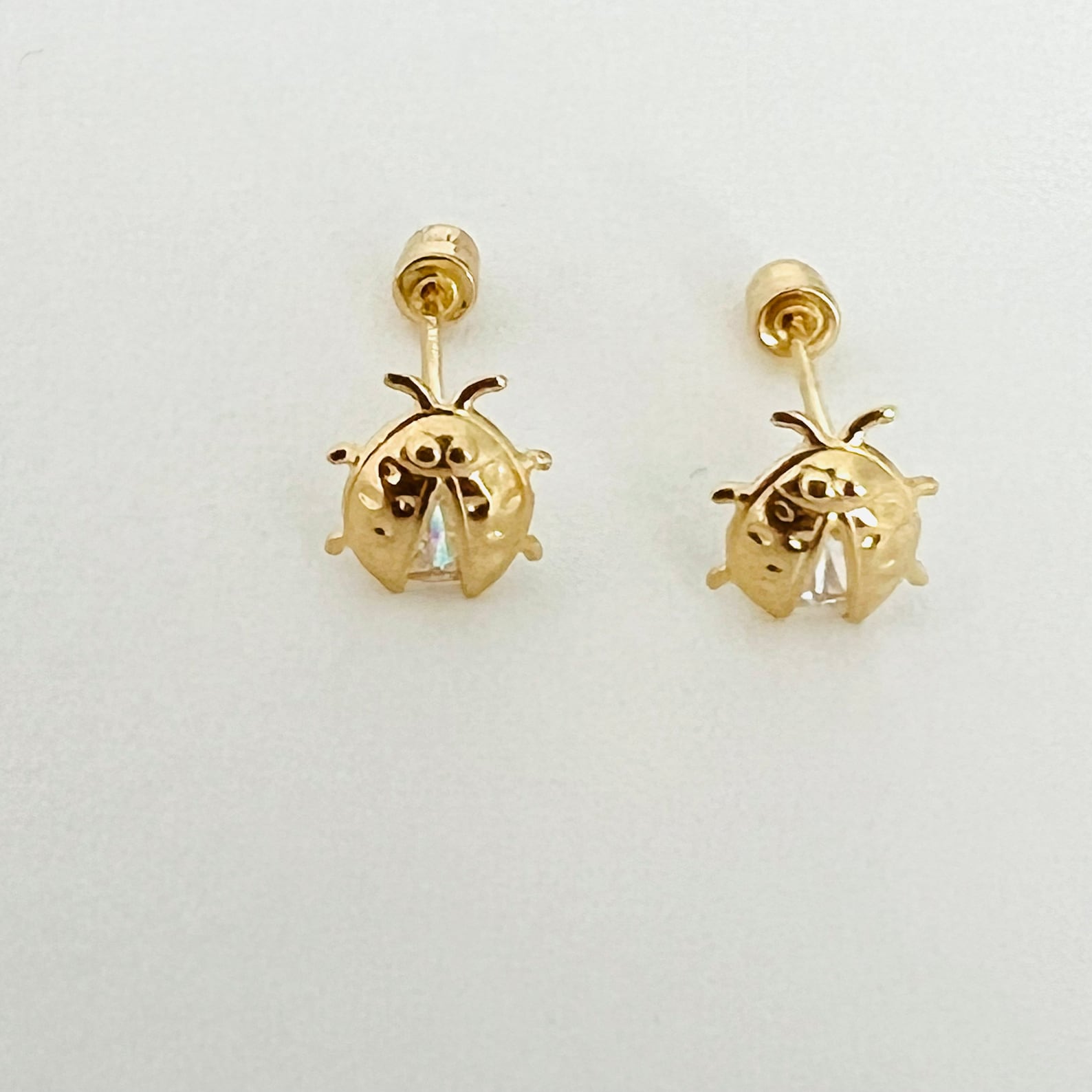 LADYBUG Stud Earrings 14K GOLD Ladybug Earrings Real Gold Ladybug ...