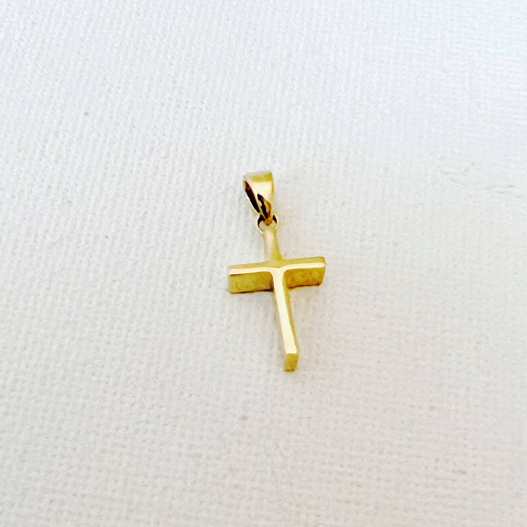 14K GOLD CROSS Pendant . Cross Pendant . Small Cross Pendant . Dainty ...