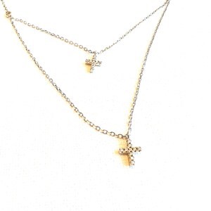 Small Cross Necklace Sterling Silver . Tiny Cross Necklace . Small ...
