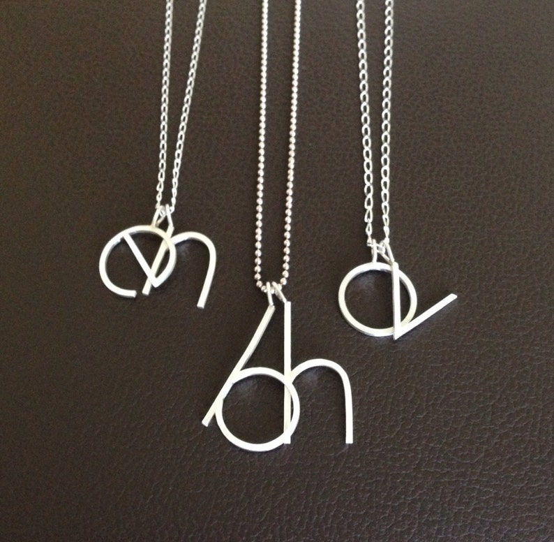 Personalized Initial Necklace: Custom Monogram Sterling Silver Pendant ...