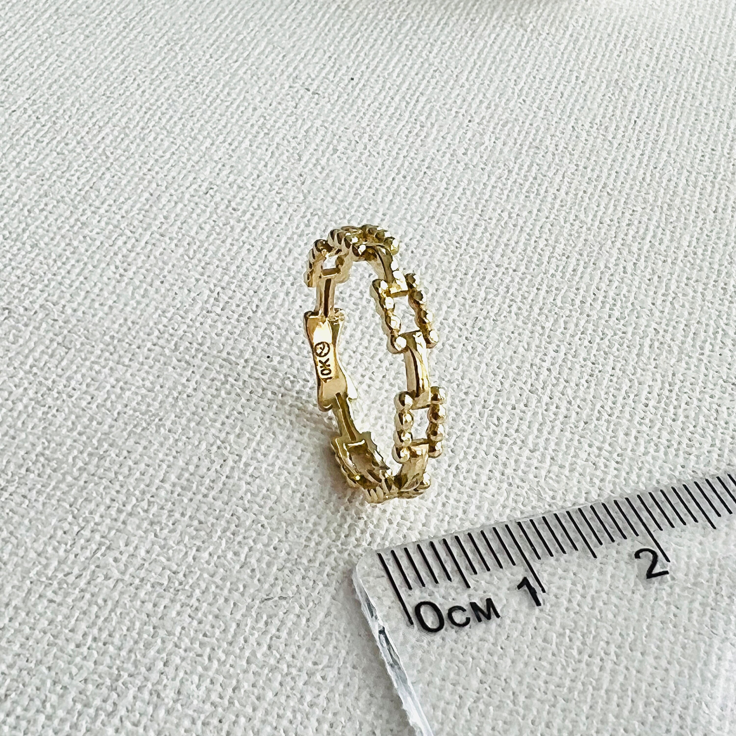 10K GOLD Link Chain Design Ring Gold Link Ring - Etsy