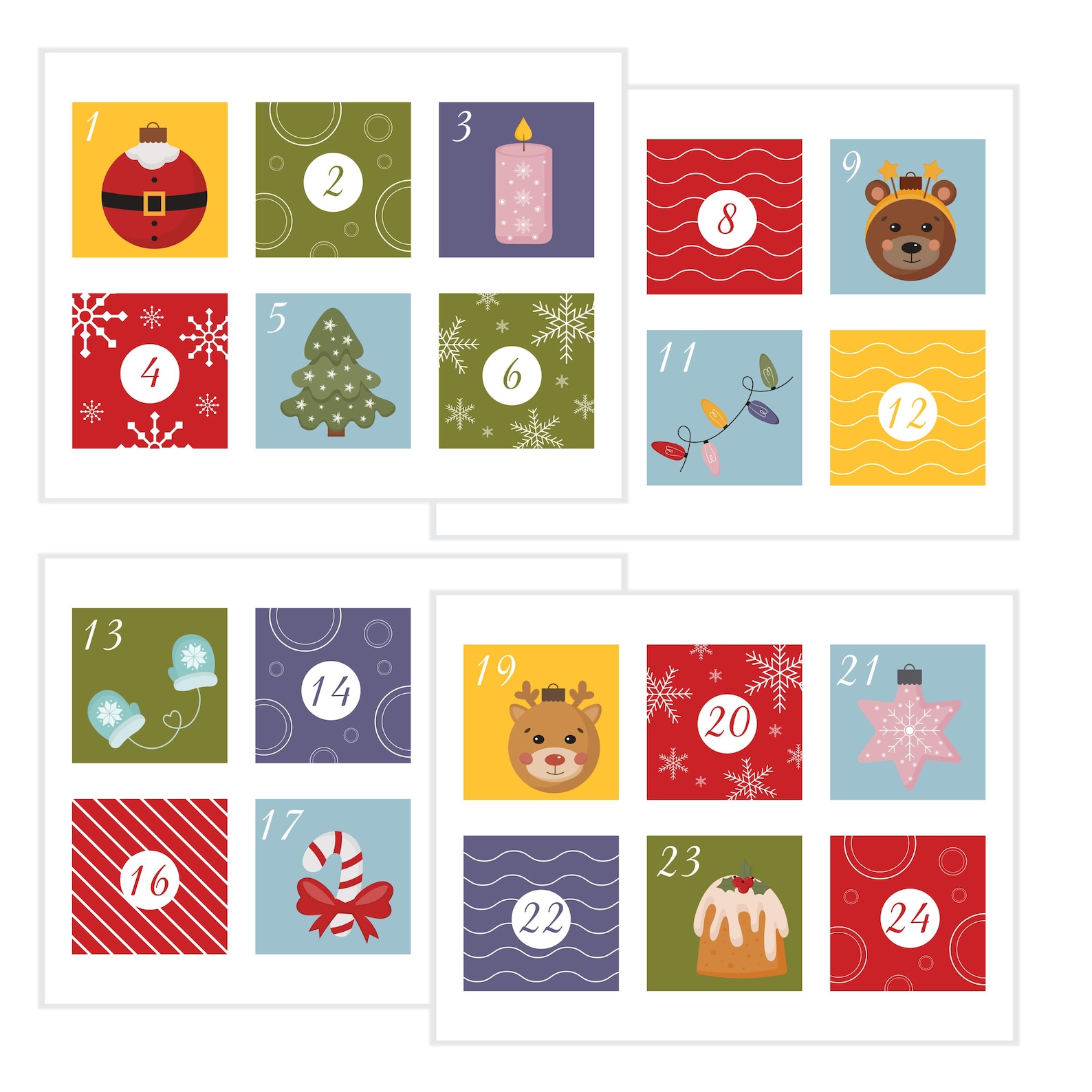 Printable Advent Calendar. Christmas Advent Calendar. Printable Advent ...