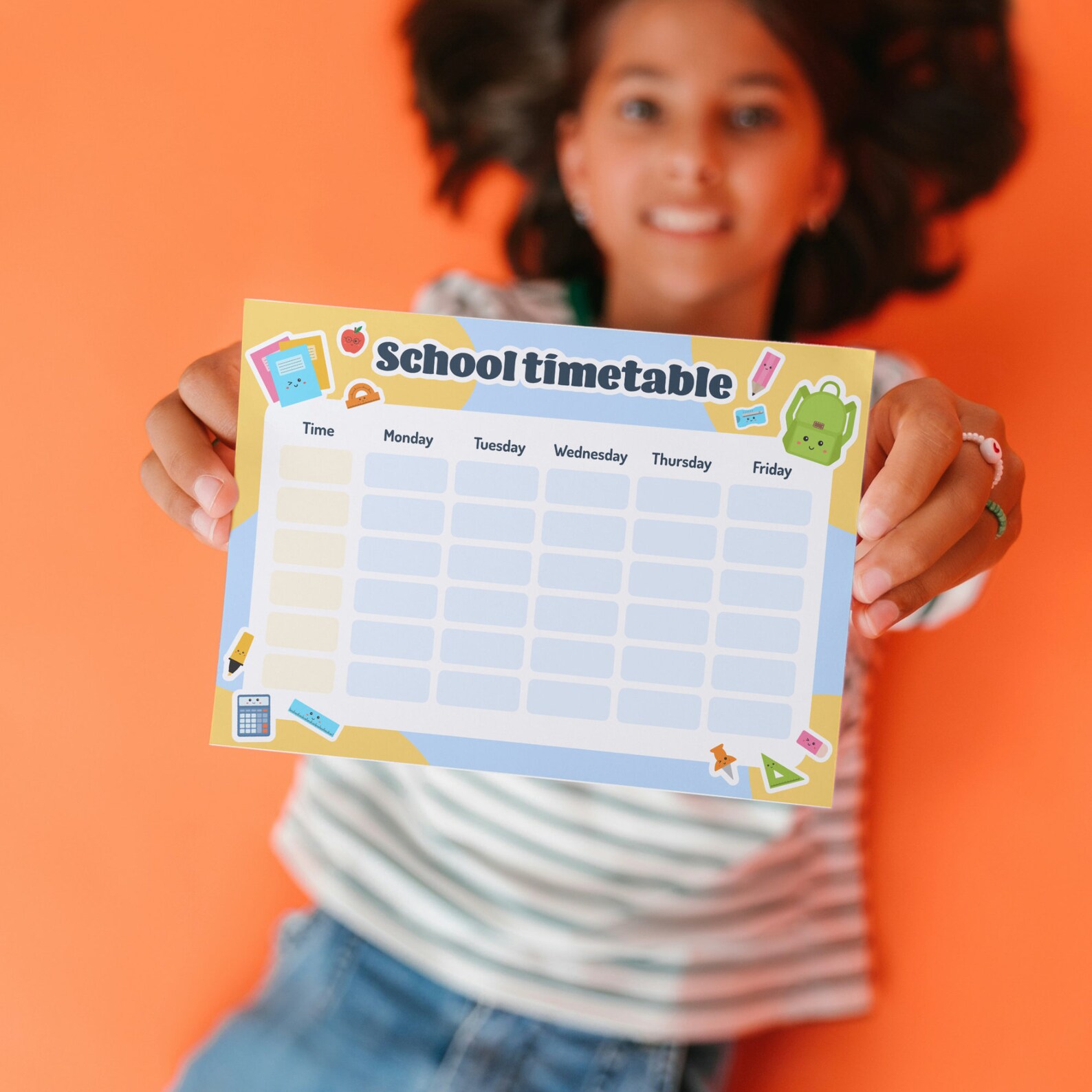 School Timetable for Kids. Printable Weekly Class Schedule. Printable ...