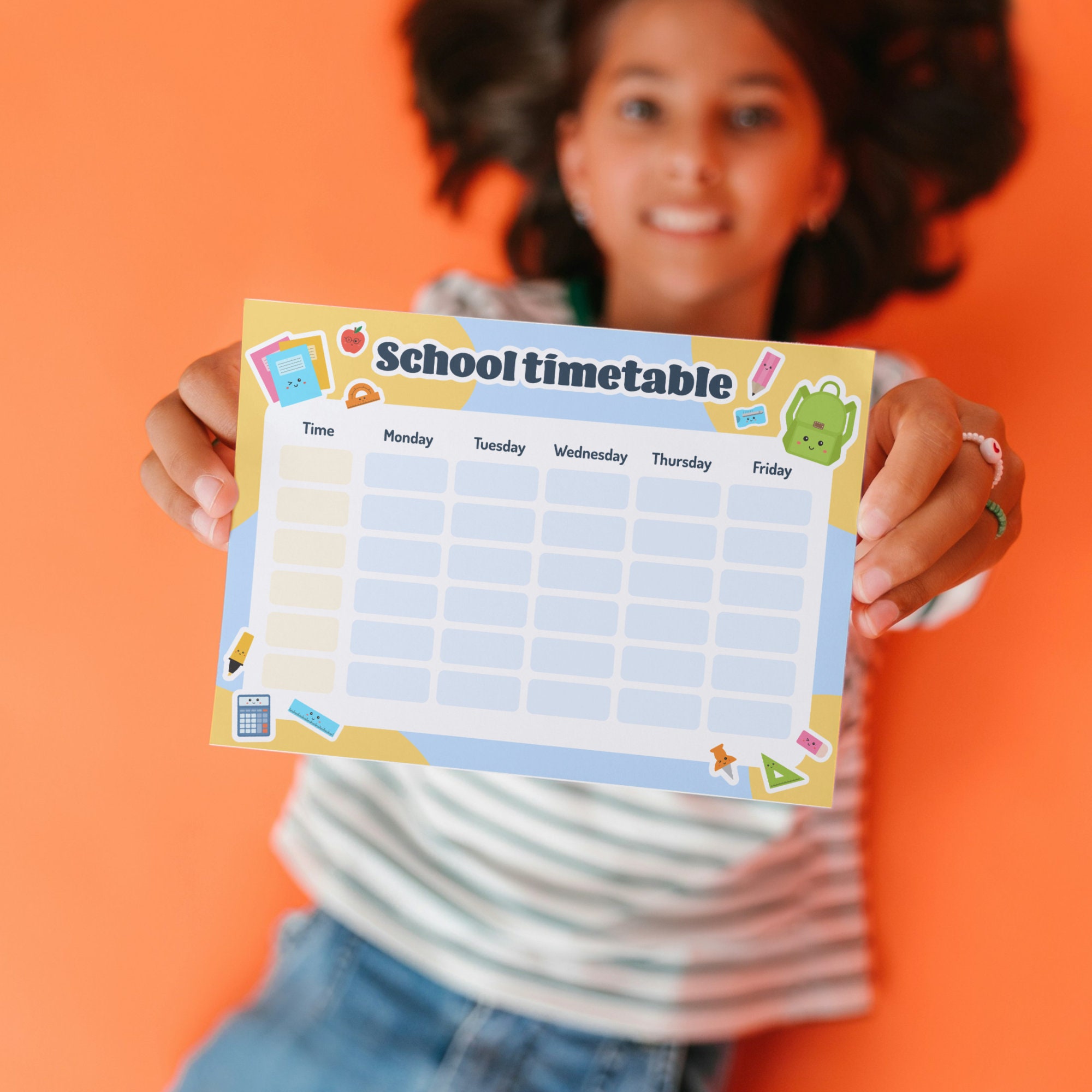 School Timetable for Kids. Printable Weekly Class Schedule. Printable ...